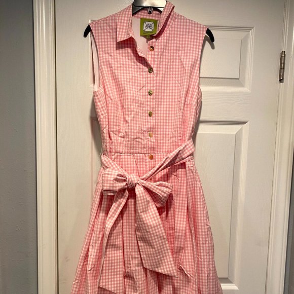 Elizabeth McKay | Dresses | Elizabeth Mckay Pink Checkered Midi Dress ...
